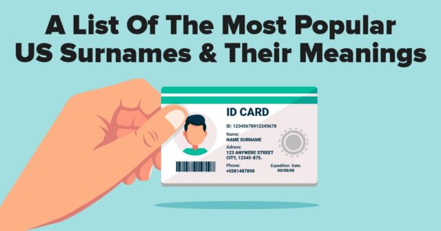 A List Of The Most Popular US Surnames & Their Meanings - Select Surnames